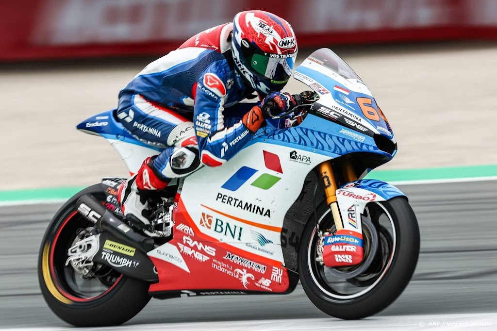 Nederlandse Moto2-coureurs buiten punten in afgebroken regenrace