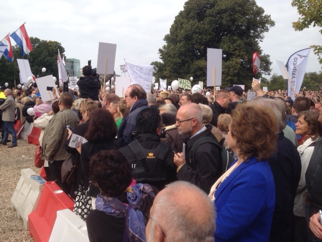 Drukte bij PVV demonstratie