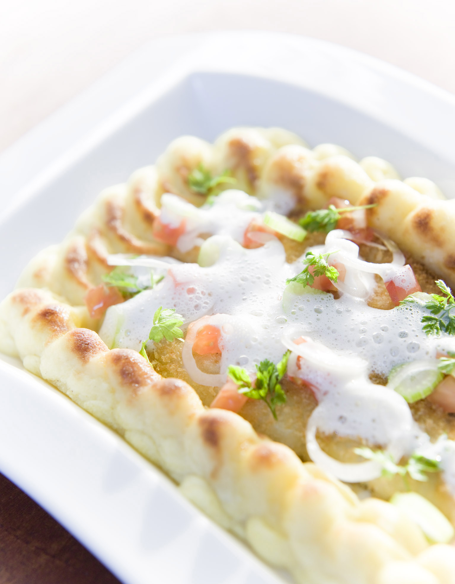 Hondstong met aardappel-puree, venkel en tomaat