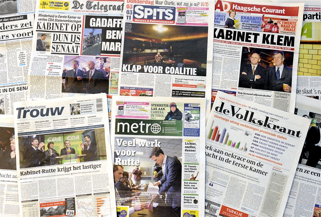 Papieren oplages kranten verder gedaald