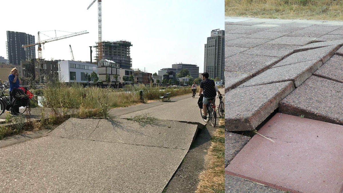 Overal komen fietspaden omhoog door de hitte: 'Dit heb ik nog nooit ...