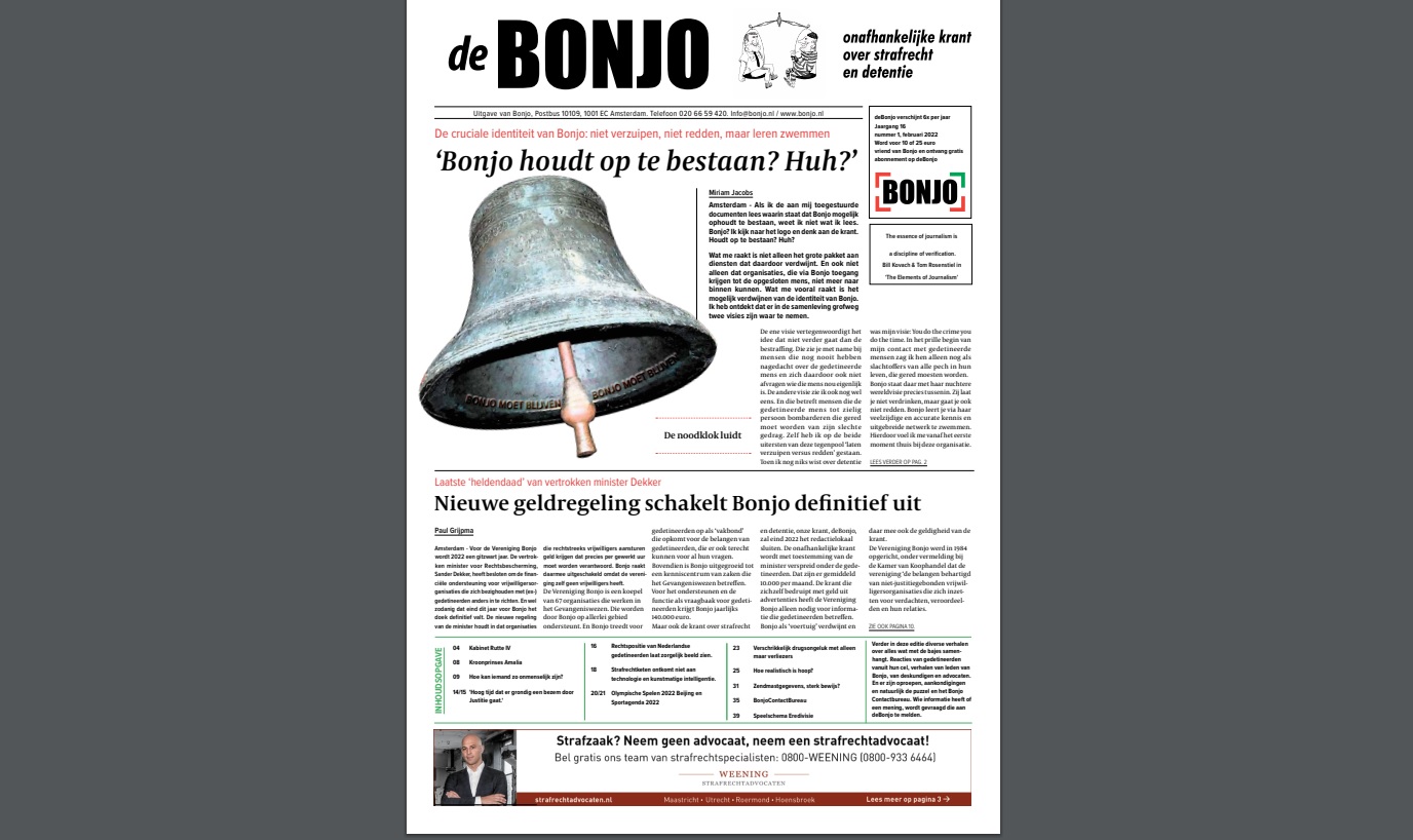 Geen Boef Zoekt Vrouw meer? Bajeskrant Bonjo dreigt te verdwijnen