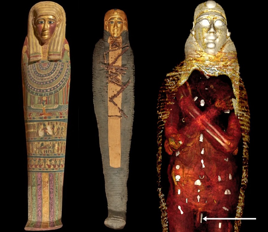 Mummie krijgt CT-scan: tiener draagt 49 gouden amuletten bij zich
