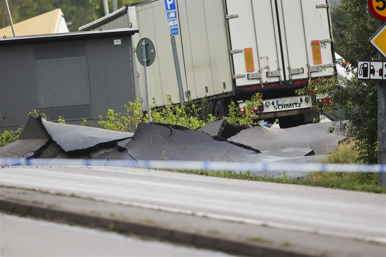Deel snelweg in Zweden verwoest door aardverschuiving