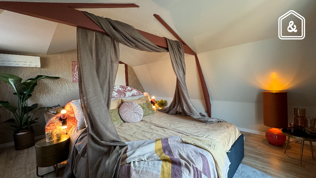 Een romantische en luxe slaapkamer voor Jan en Miranda