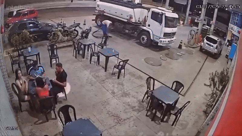 Brandende lucifer veroorzaakt vlammenzee bij Braziliaans tankstation