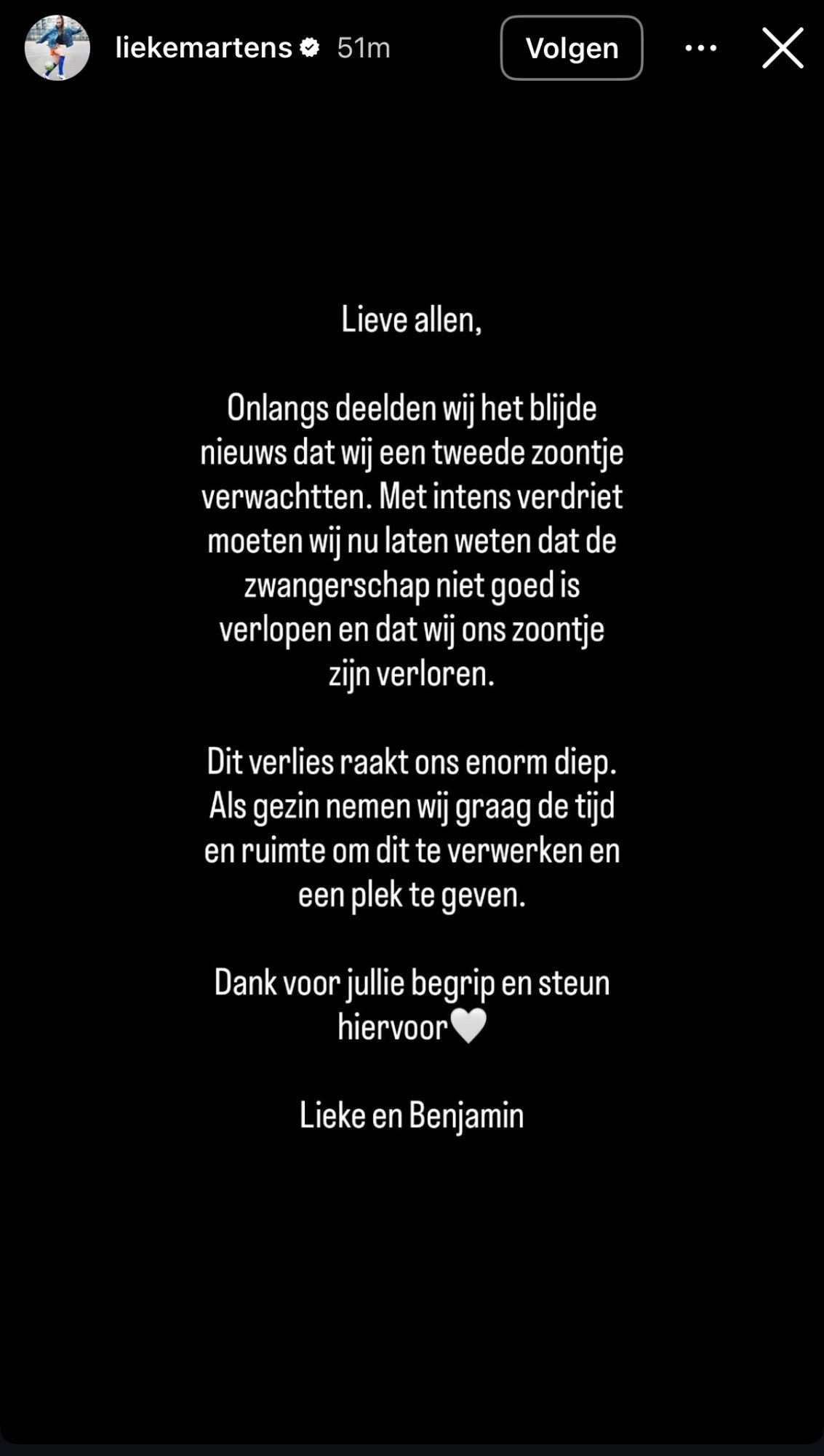 Zwangerschap Lieke Martens niet goed verlopen: 'We zijn ons zoontje ...