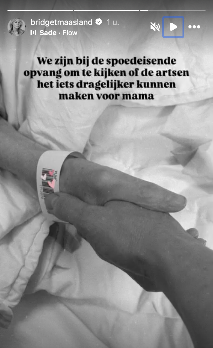 Moeder van Bridget Maasland naar spoedeisende hulp: 'Gaat helemaal niet ...